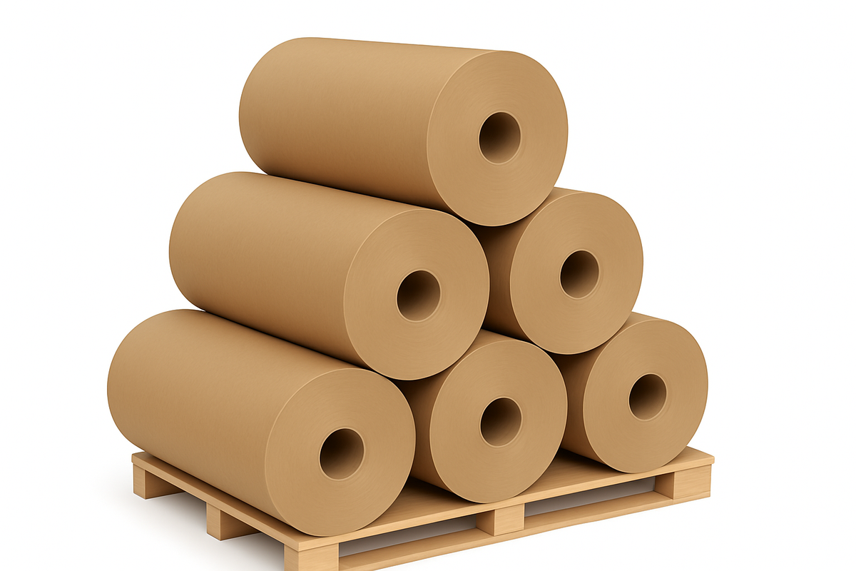 67” Wide x 2500’ Length, #40 Weight Kraft Paper Rolls – Pallet of 6 Ro ...