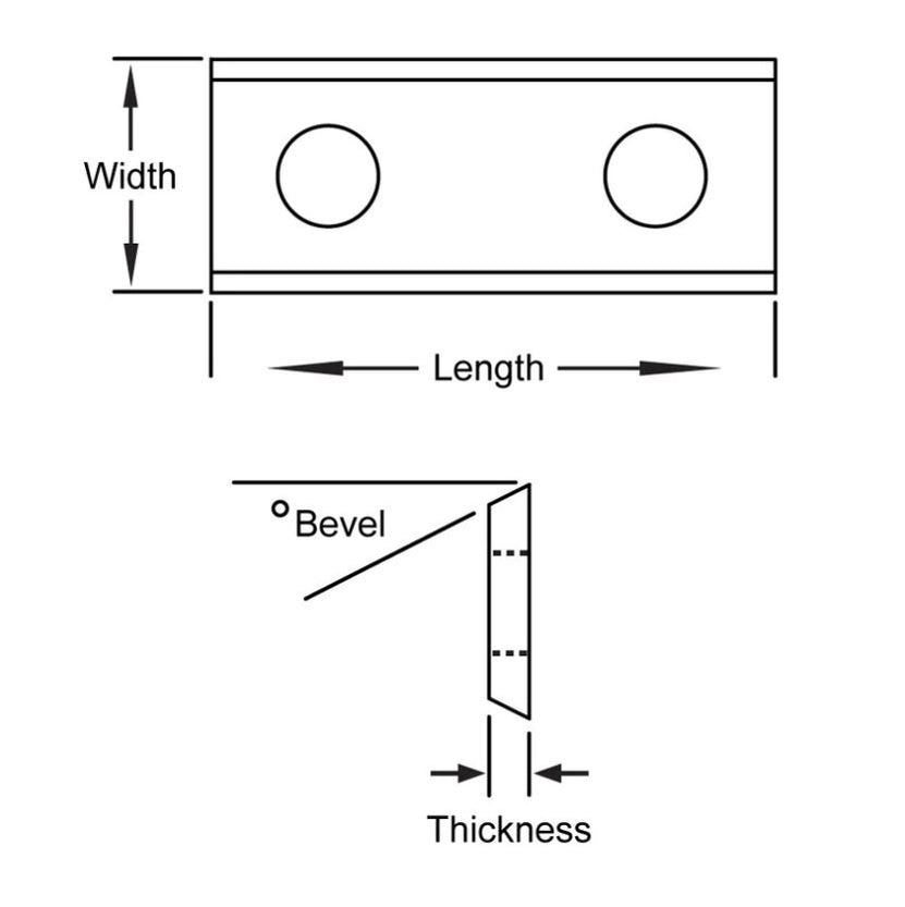 15 x 12 x 1.5mm Carbide Insert Knives - Pack of 10 — WSI Machinery